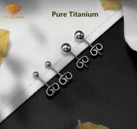 China Pure Titanium Earrings Anti Allergic Non Rusting Ear Hole Nourishing Titanium Alloy Earrings Medical Titanium Ball Piercing Accessories for sale