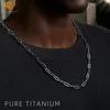 China Pure Titanium Chain Flat Long O-Chain Hip Hop Fashion Couple Necklace Retro Silver Chain Tinl2383 for sale