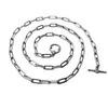 China Pure Titanium Chain Flat Long O-Chain Hip Hop Fashion Couple Necklace Retro Silver Chain Tinl2383 for sale