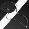 China Pure Titanium Chain Flat Long O-Chain Hip Hop Fashion Couple Necklace Retro Silver Chain Tinl2383 for sale