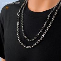 China Pure Titanium Necklace O-Chain Ultra-Light Rust-Free Necklace 5.2mm 7mm Personality Chain Retro Men's and Women's Single Solid Titanium Chain Tnnl2228 for sale