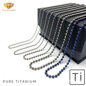 China Fashion Jewelry Pure Titanium Bead Chain 2.0/2.4/3.0/4.0m Wave Chain Fashion Accessories Non-Embroidered Non-Corrosion Men's Beads Necklace Tinl2521 for sale