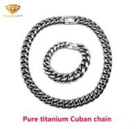 China Pure Titanium Denim Chain Cuban Chain Bold and Encrypted Twisted Chain European and American Trend Hip-Hop Necklace Tinb2462 for sale