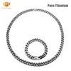 China Pure Titanium Denim Chain Bracelet Bold 10.5mm Hand Polished Hip Hop Accessories Tinl2386 for sale