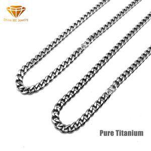 China Pure Titanium Denim Chain Necklace Hand Polished Hip Hop Personality Tntl2388 for sale