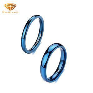 China Pure Titanium Ring Wholesale 2mm 4mm IP Blue Titanium Ring for Men and Women Tr2388 for sale