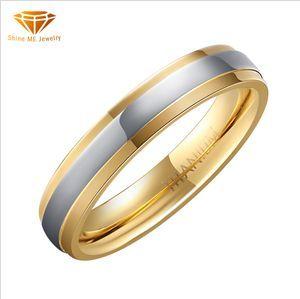 China 4mm European and American Jewelry Fashion Jewelry Simple Retro Gold Solid Titanium Ring for Men and Women Tr2603 for sale