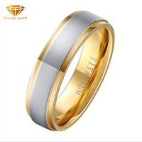 China Wholesale 6mm Couple Ring Titanium Gold Ring Between Electric Gold Pure Titanium Ring Fashion Jewelry Custom Tr2605 for sale