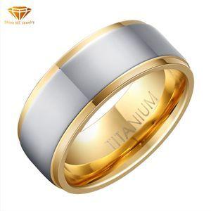 China Factory Wholesale Electroplating Gold Solid Titanium Ring for Men Gold Ring Jewelry European and American Jewelry New Jewelry Customization Tr2602 for sale