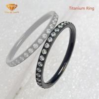 China Fashion Jewelry Fashion CNC Diamond Jewelry Plating Black Wedding Ring Titanium Ring Tr4301b for sale