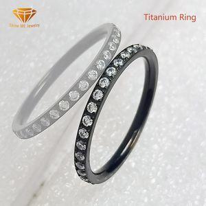 China Fashion Jewelry Fashion CNC Diamond Jewelry Plating Black Wedding Ring Titanium Ring Tr4301b for sale