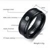 China Top Quality Titanium Ring Pure Titanium Ring Single Zircon Ring Black Wedding Ring for Men Jewelry Tr2618 for sale