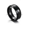 China Top Quality Titanium Ring Pure Titanium Ring Single Zircon Ring Black Wedding Ring for Men Jewelry Tr2618 for sale