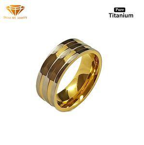 China Fashion Jewelry Pure Titanium Plated Jewelry IP Gold Ring Wedding Ring Jewelry for Men Tr4211 for sale