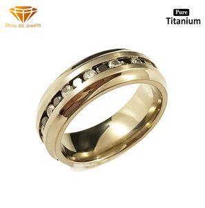 China Fashion Jewelry CNC Diamond Pure Titanium Ring Wedding Ring for Men Tr1942 for sale