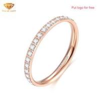 China Fashion Jewelry Fashion CNC Diamond Rose Gold Wedding Ring Titanium Ring for Women Tr4302 for sale