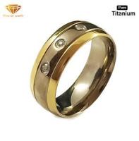 China Fashion Jewelry Silver IP Gold CZ Pure Titanium Wedding Ring Jewelry Tr2026 for sale