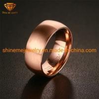 China Fashion Jewelry 8mm Hand Drawn Brushed Titanium Ring Rose Gold Personality Men's Ring Tr2024 for sale