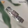 China Factory Wholesale Pure Titanium Rings Silver Jewelry Inlay CZ Titanium Wedding Rings Tp1904 for sale