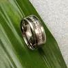 China Factory Wholesale Pure Titanium Rings Silver Jewelry Inlay CZ Titanium Wedding Rings Tp1904 for sale
