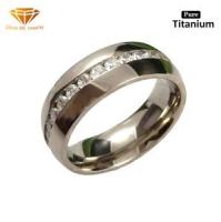 China Fashion Ring Pure Titanium Ring Silver Jewelry Gemstone Diamont Wedding Engagement Rings Tr1902 for sale