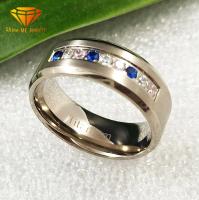 China Top Quality Jewelry Titanium Band Titanium 8mm with CZ Stones Titanium Wedding Ring for Women Tr1948 for sale
