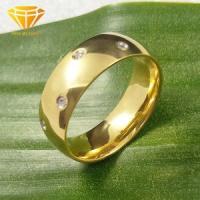 China High Quality Fashion Jewelry CZ 18K Gold PVD Titanium Ring Titanium Weding Band Tr2002 for sale
