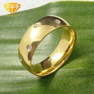 China High Quality Fashion Jewelry CZ 18K Gold PVD Titanium Ring Titanium Weding Band Tr2002 for sale