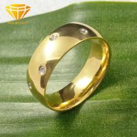 China High Quality Fashion Jewelry CZ 18K Gold PVD Titanium Ring Titanium Weding Band Tr2002 for sale