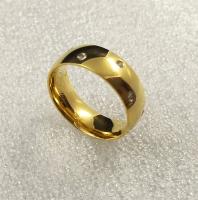 China High Quality Fashion Jewelry CZ 18K Gold PVD Titanium Ring Titanium Weding Band Tr2002 for sale