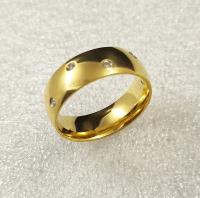 China High Quality Fashion Jewelry CZ 18K Gold PVD Titanium Ring Titanium Weding Band Tr2002 for sale