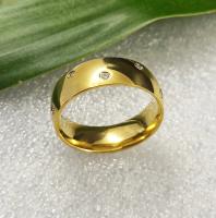 China High Quality Fashion Jewelry CZ 18K Gold PVD Titanium Ring Titanium Weding Band Tr2002 for sale