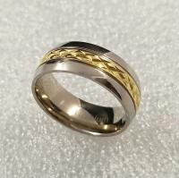 China Fashion Jewelry Tungsten Ring Stainless Steel Jewelry IP Gold Embossing Titanium Wedding Ring Tr1905 for sale