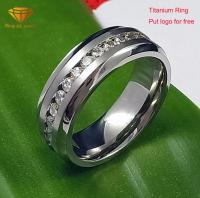 China Fashion Jewelry Diamond Engagement Ring Pure Titanium Wedding Ring Tr1901 for sale