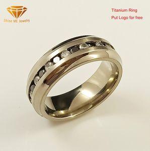 China Titanium Jewellry Ring with Black and White CZ Stainless Steel Rings Titanium Band Accessories (TR1942) for sale