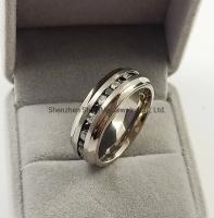 China Titanium Jewellry Ring with Black and White CZ Stainless Steel Rings Titanium Band Accessories (TR1942) for sale