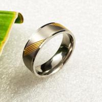 China Titanium Ring for Men Jewelry Tungsten Band Titanium Carving IP 18K Gold Wedding Ring Tr1906 for sale