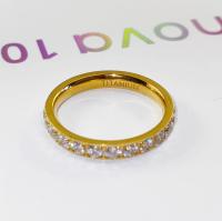 China Ring Jewelry PVD Gold 3mm Set Zircon Titanium Finger Ring Titanium Ring for Women Tr2010 for sale