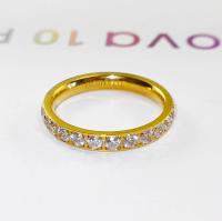 China Ring Jewelry PVD Gold 3mm Set Zircon Titanium Finger Ring Titanium Ring for Women Tr2010 for sale