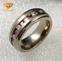 China Fashion Jewelry Pure Titanium Ring AAA CZ Inlaid Titanium Ring for Men Tr1943 for sale