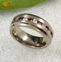 China Fashion Jewelry Pure Titanium Ring AAA CZ Inlaid Titanium Ring for Men Tr1943 for sale