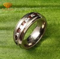 China Fashion Jewelry Pure Titanium Ring AAA CZ Inlaid Titanium Ring for Men Tr1943 for sale