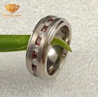 China Fashion Jewelry Pure Titanium Ring AAA CZ Inlaid Titanium Ring for Men Tr1943 for sale