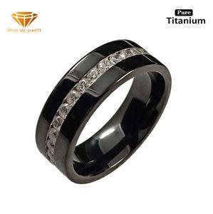 China Titanium Ring Jewelry for Men and Women IP Black Titanium Wedding Ring Diamond Ring Tr1933 for sale