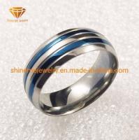 China Fashion Jewelry Between Blue and Silver Comfortable Polishing Body Jewelry Wedding Ring SSR1946 for sale