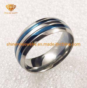 China Fashion Jewelry Between Blue and Silver Comfortable Polishing Body Jewelry Wedding Ring SSR1946 for sale