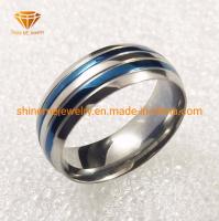 China Fashion Jewelry Between Blue and Silver Comfortable Polishing Body Jewelry Wedding Ring SSR1946 for sale