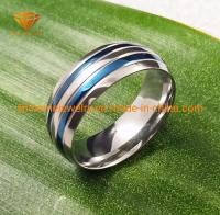 China Fashion Jewelry Between Blue and Silver Comfortable Polishing Body Jewelry Wedding Ring SSR1946 for sale