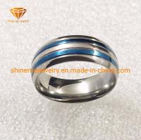 China Fashion Jewelry Between Blue and Silver Comfortable Polishing Body Jewelry Wedding Ring SSR1946 for sale