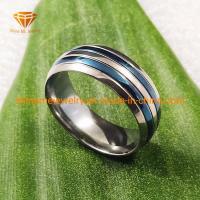 China Fashion Jewelry Between Blue and Silver Comfortable Polishing Body Jewelry Wedding Ring SSR1946 for sale